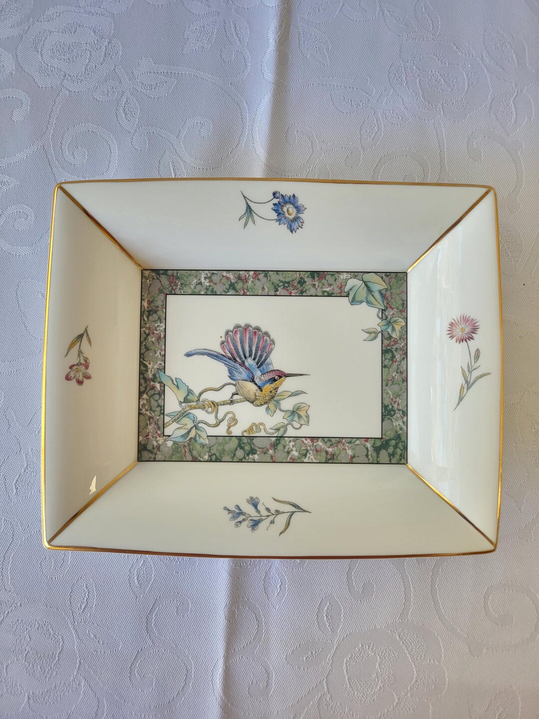Vintage Wedgwood Hummingbird Tray Dish Bone China With Gold Trim - Etsy