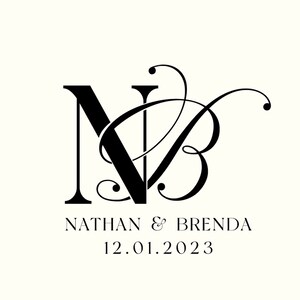 Minimalist Wedding Monogram, Wedding Monogram, Custom Logo Design ...