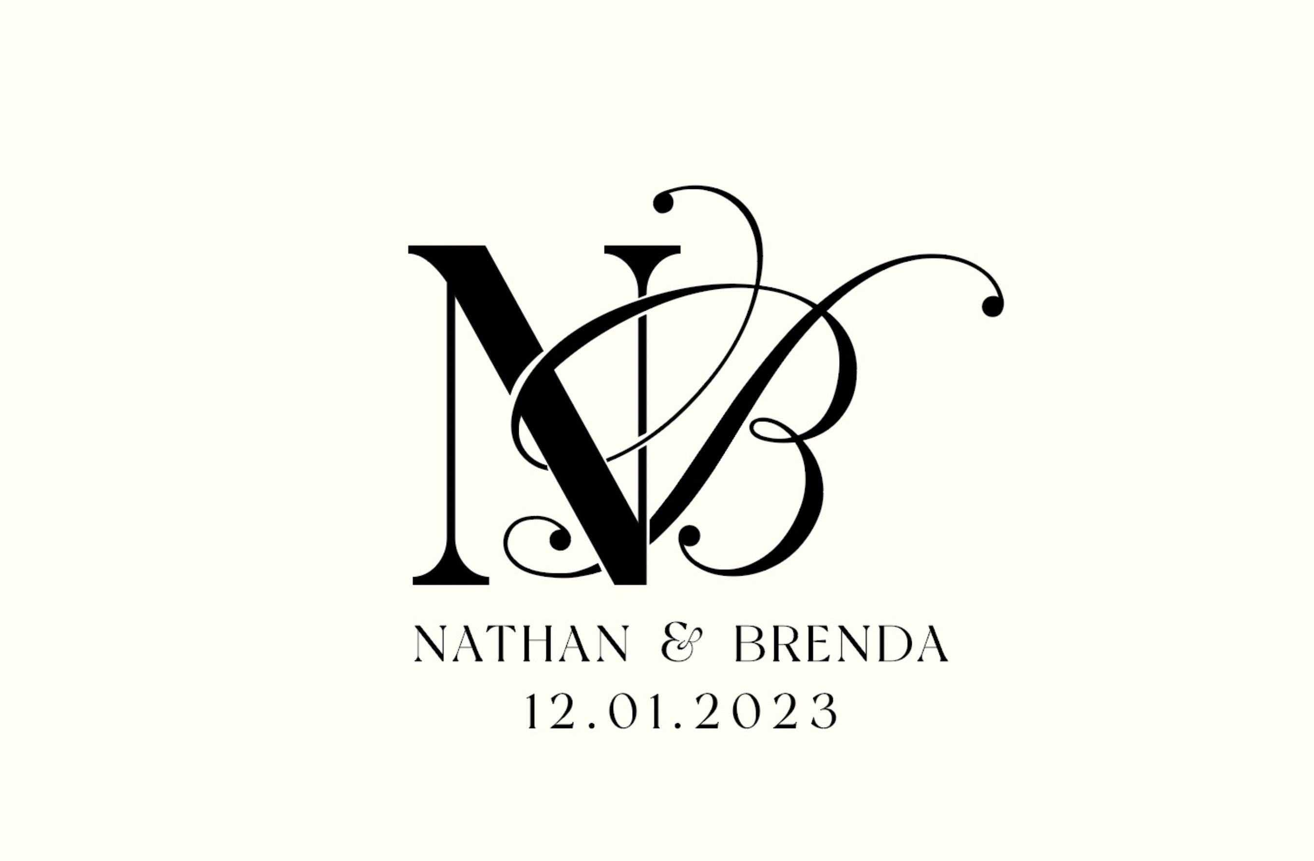 Minimalist Wedding Monogram, Wedding Monogram, Custom Logo Design ...