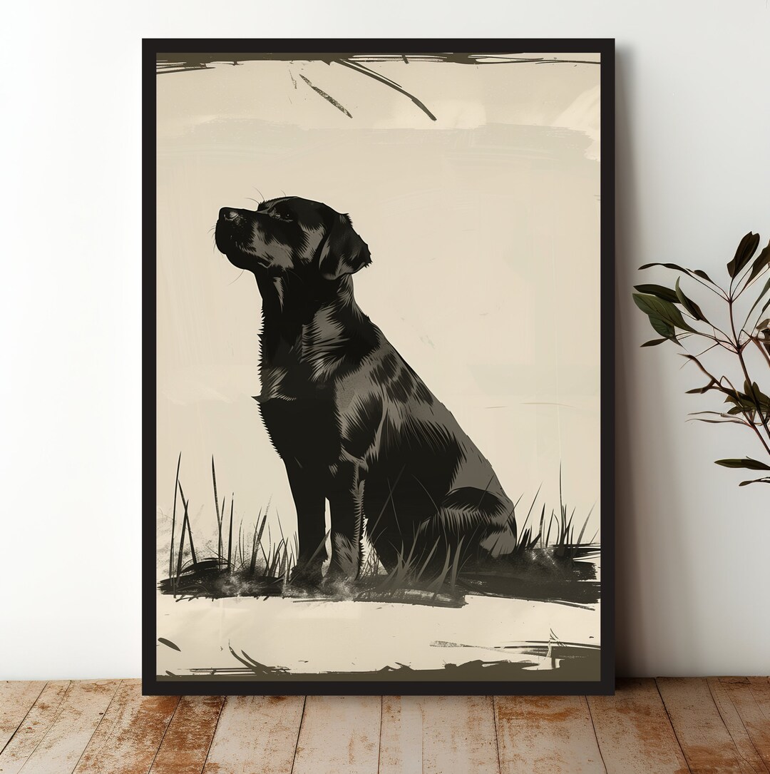 Black Labrador Retriever Wall Art Poster - Modern Dog Lovers Decor ...