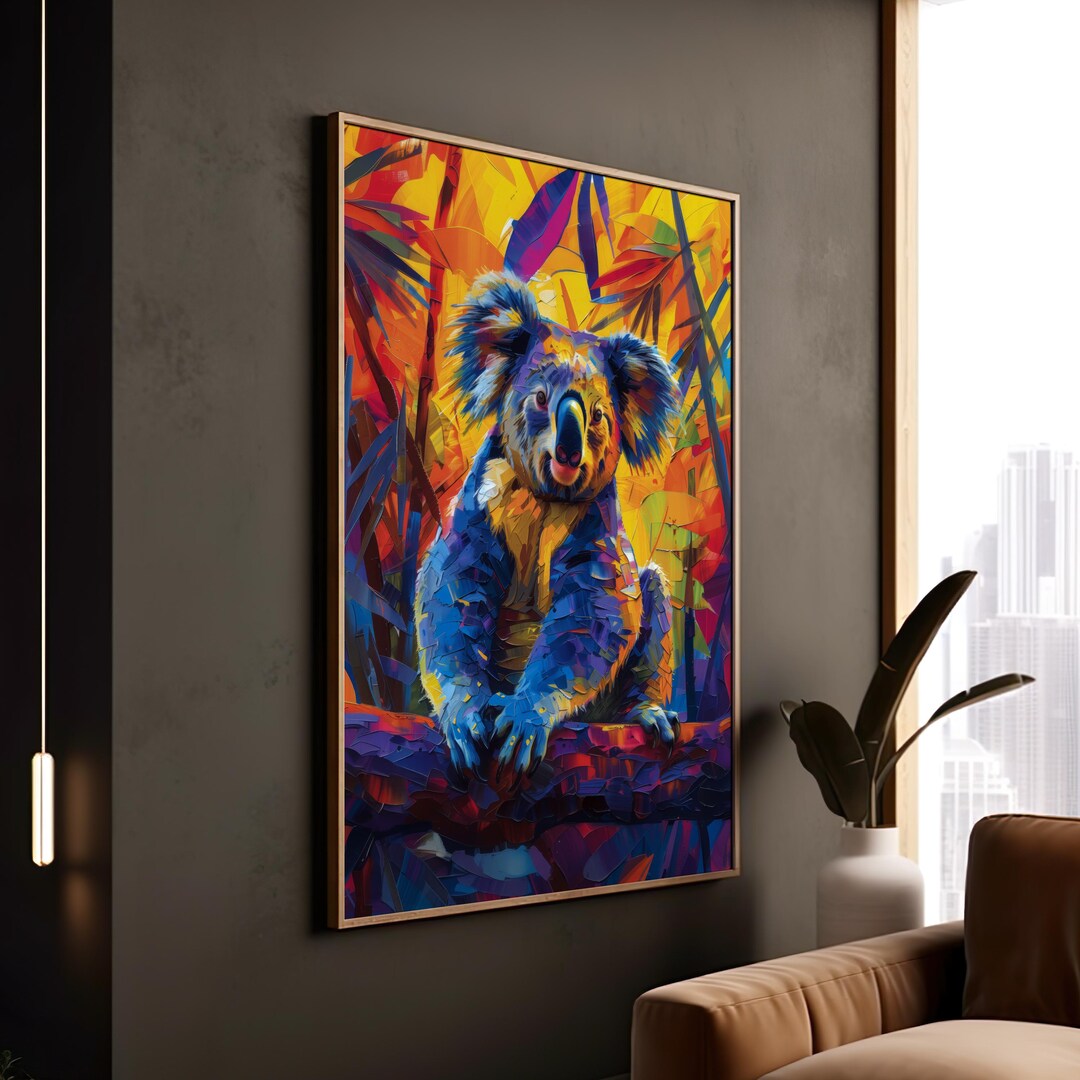 Colorful Abstract Koala Print: Vibrant Wildlife Art - Etsy
