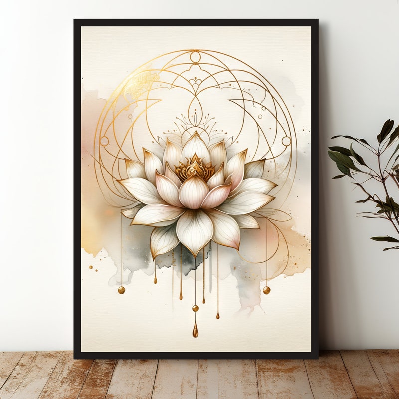 Lotus Flower Wall Art - Etsy