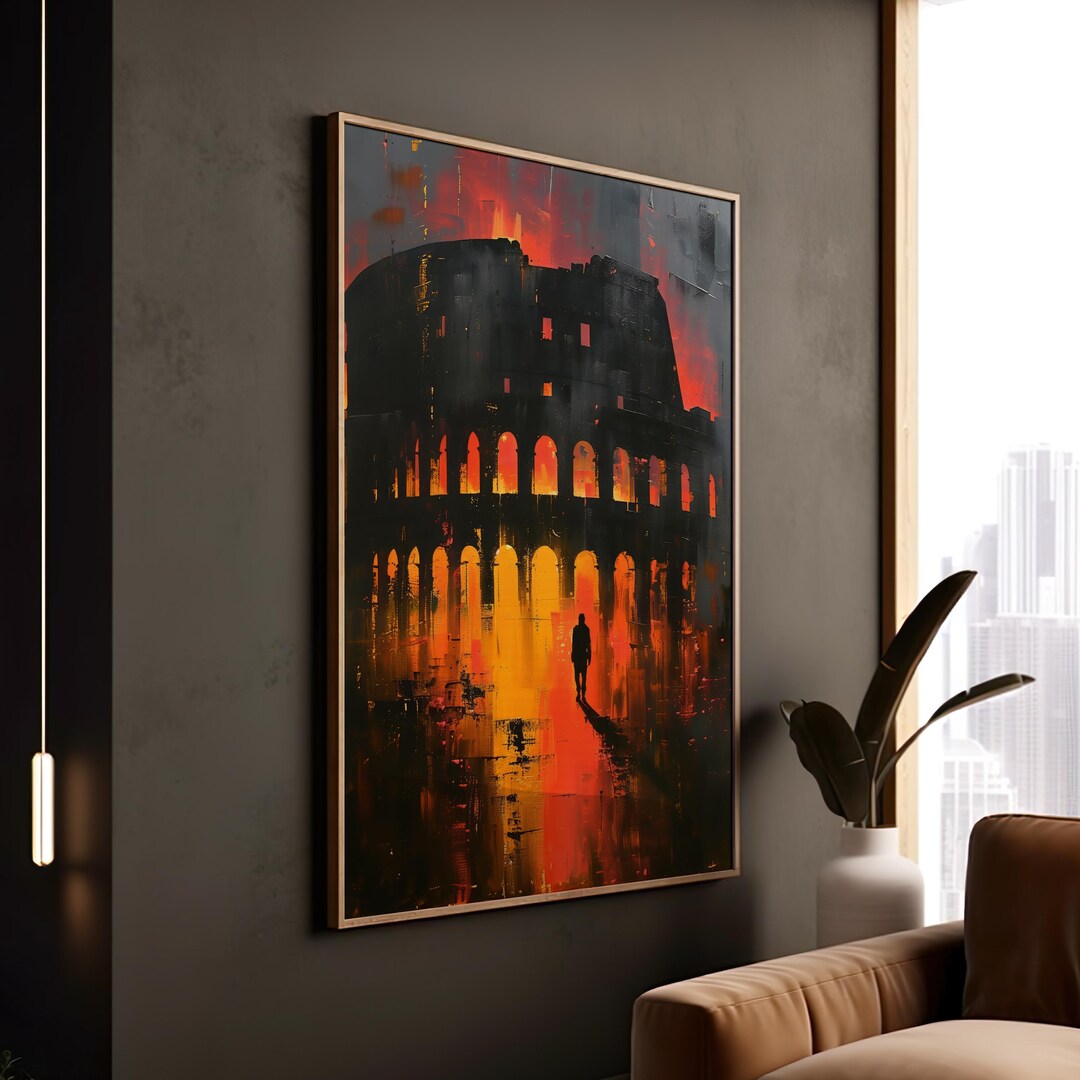 Abstract Colosseum Art Print: Rome Landmark Canvas Poster - Etsy