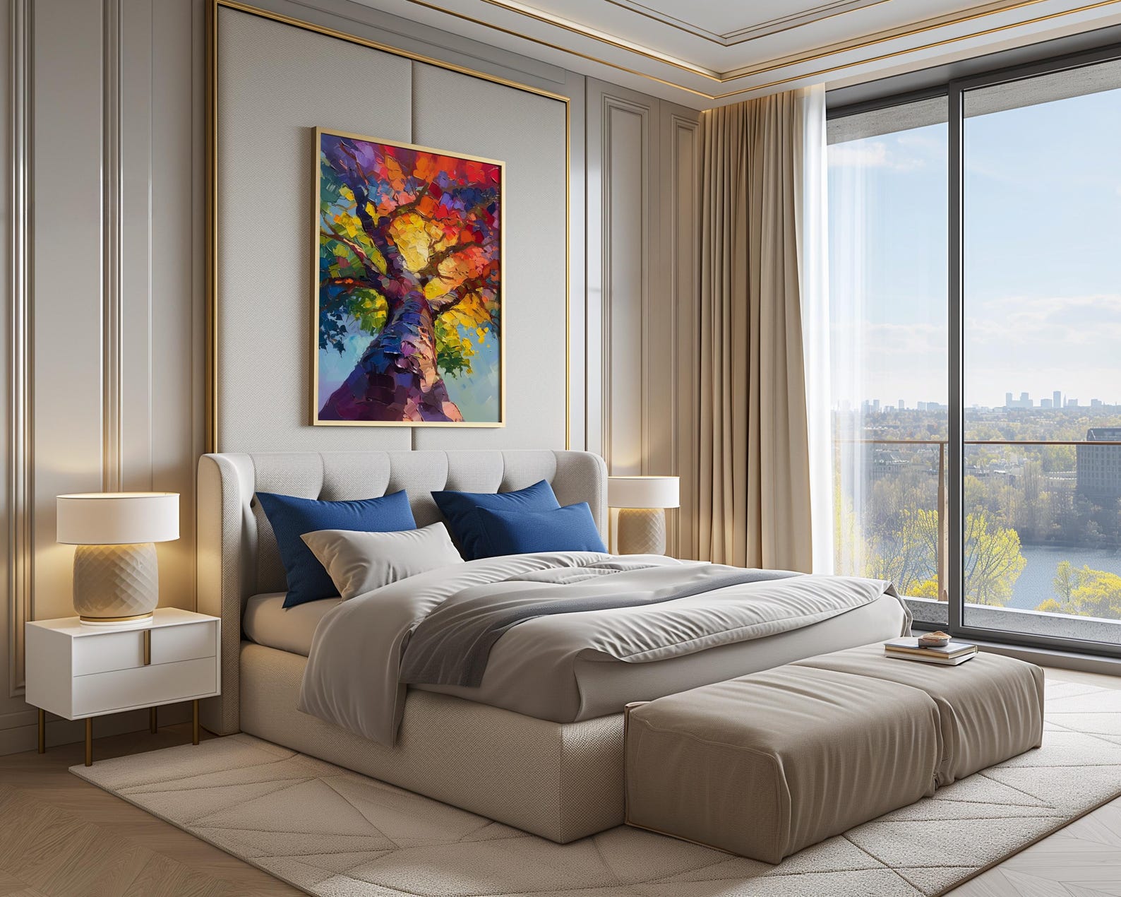 Rainbow Tree Print: Abstract Nature Canvas Wall Art - Etsy