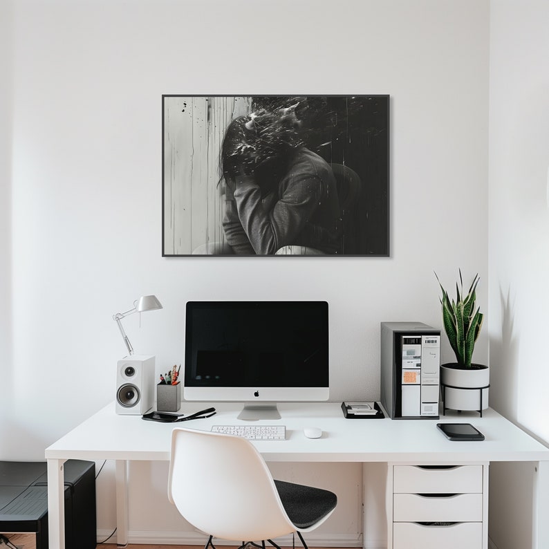 Depression Art Awareness Poster Modern Abstract Lines Explore Mental ...