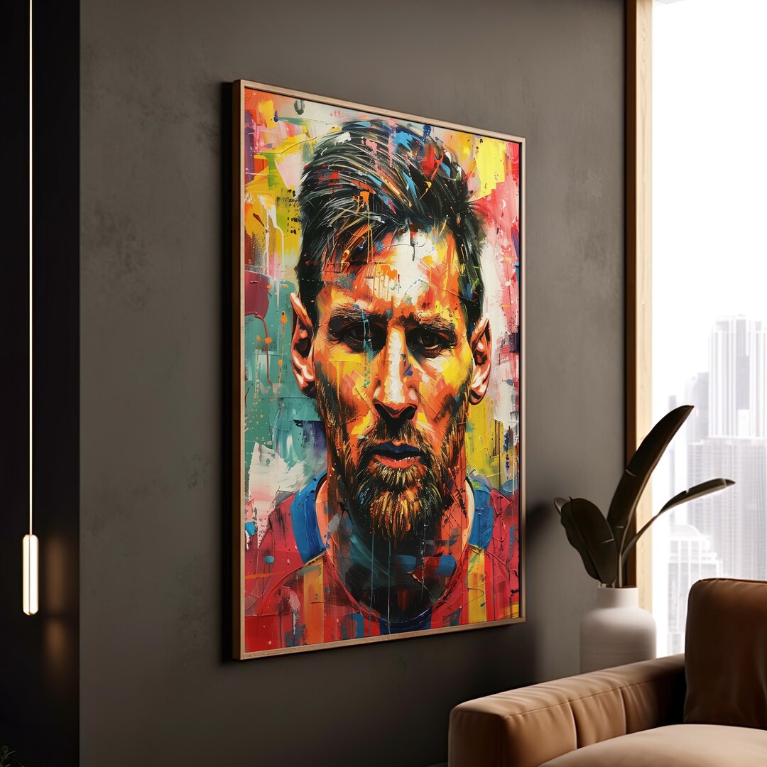 Vibrant Soccer Player Print Abstract Action Sports Wall Art Canvas ...