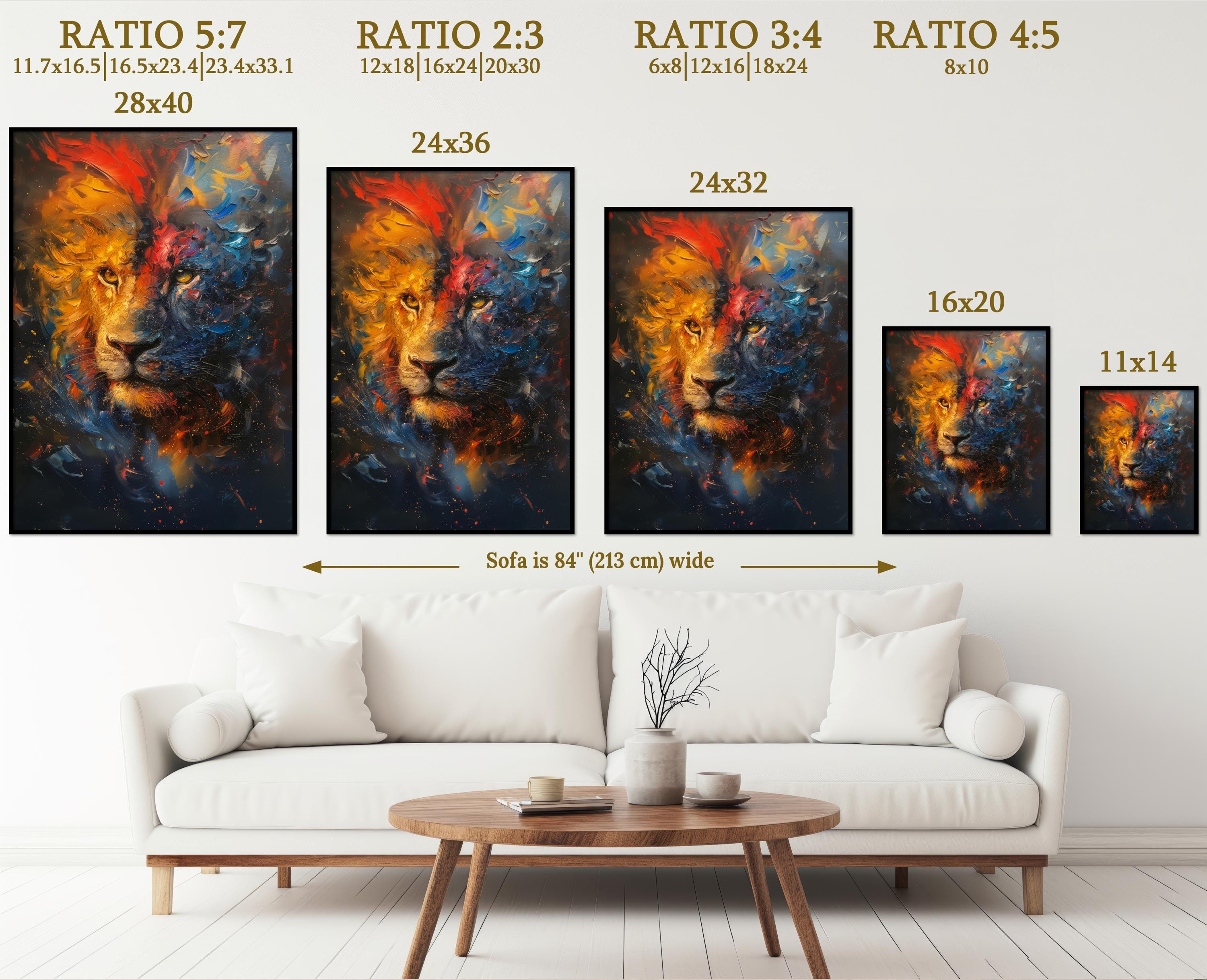 Abstract Leo Zodiac Lion Print: Colorful Astrology Wall Art - Etsy