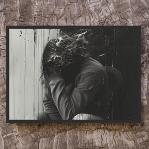 Depression Art Awareness Poster Modern Mental Health Wall Decor ...