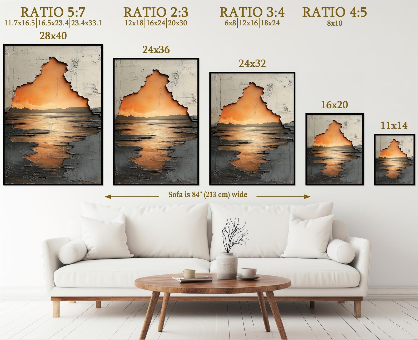 Textured Abstract Landscape Print: Earth Tone Sunset Canvas Art - Etsy