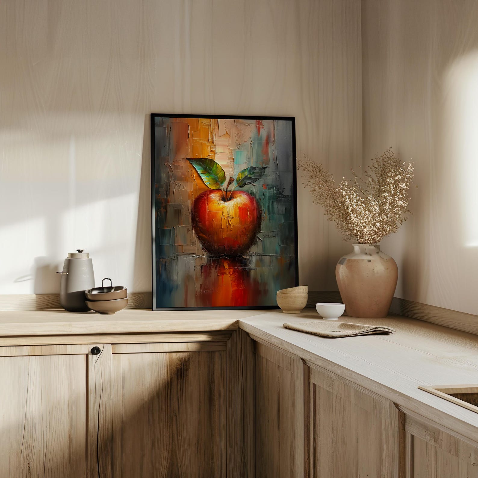 Abstract Apple Print: Colorful Kitchen Wall Art, USA Made - Etsy