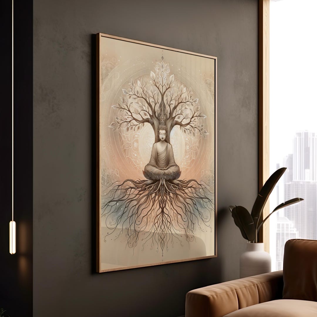 Tree of Life Buddha Print: Spiritual Yoga Meditation Art - Etsy