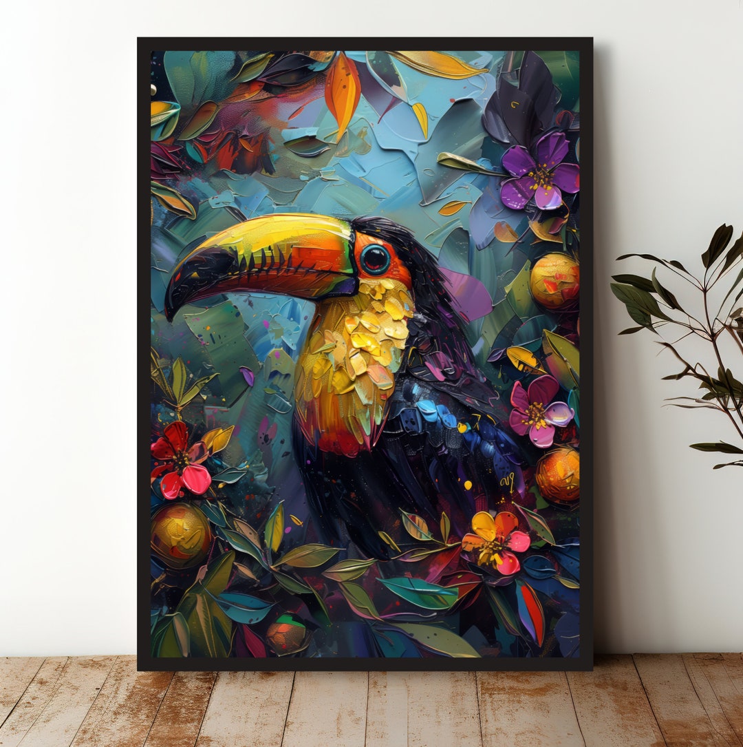 Abstract Toucan Wall Art, Vibrant Bird Print, Modern Home Decor ...