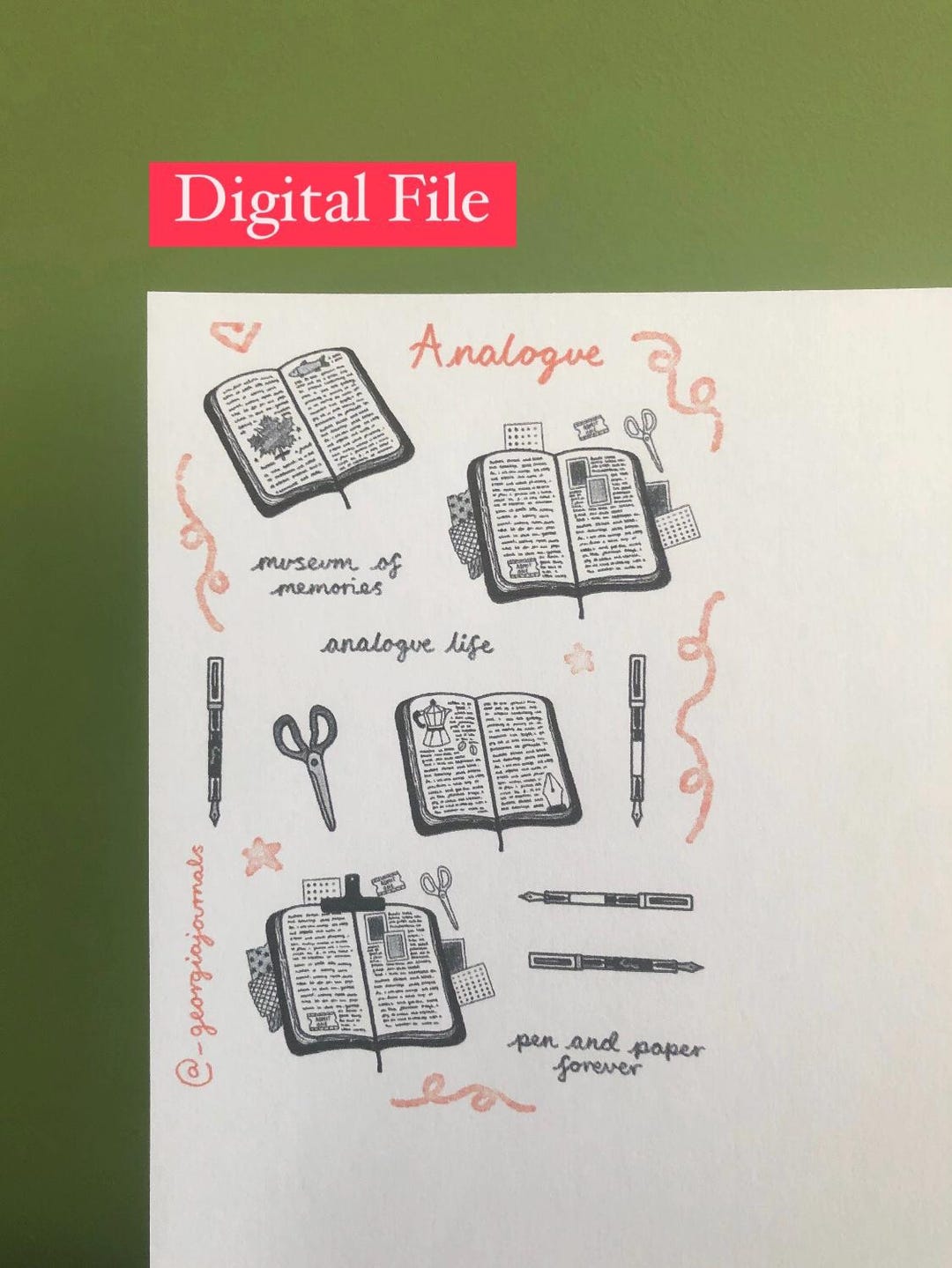 DIGITAL Notebook Printable Sticker Sheet, Digital Sticker Sheet for ...