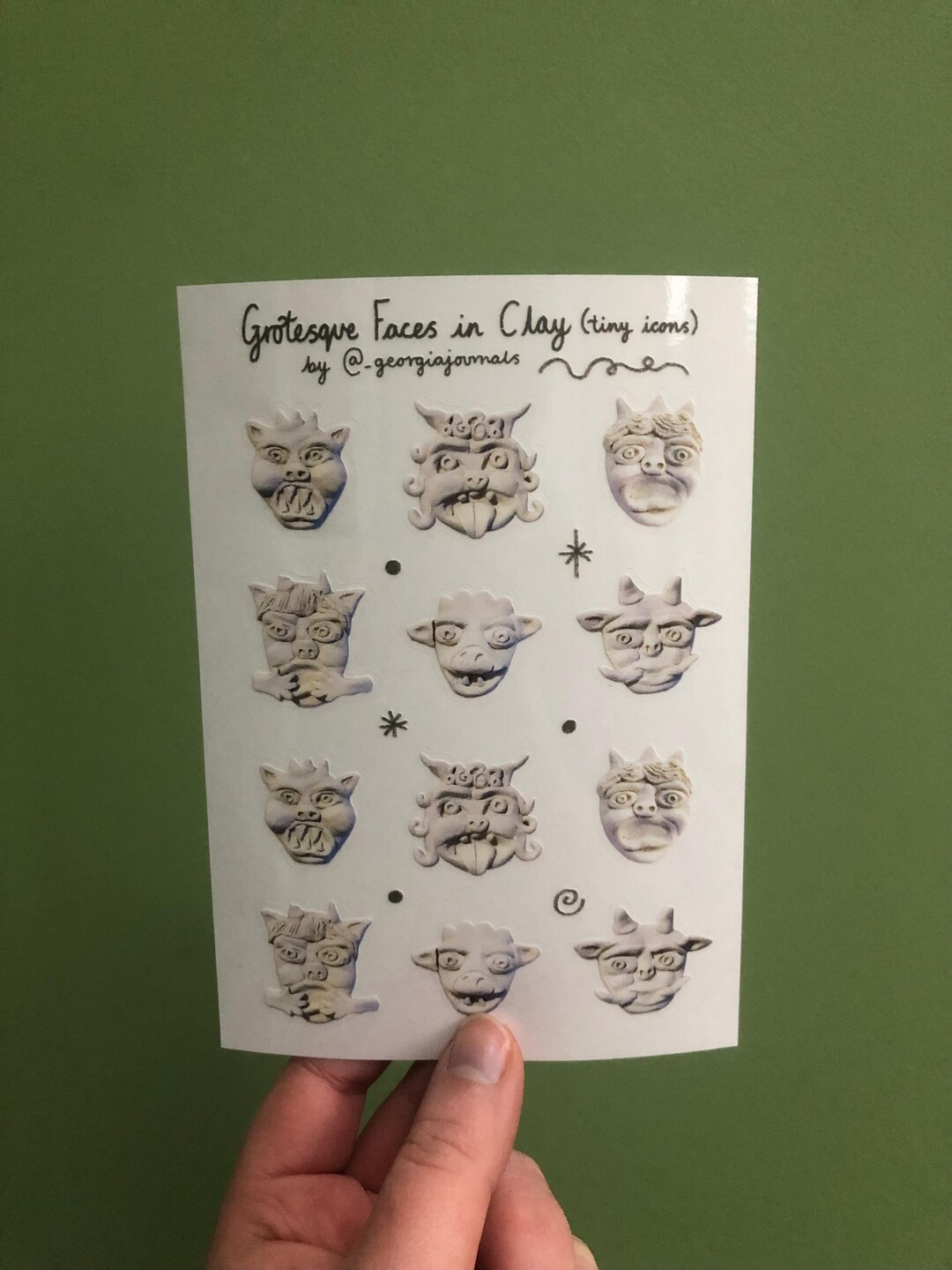 Clear Clay Grotesque Tiny Icons Sticker Sheet, Planner Icon Stickers ...