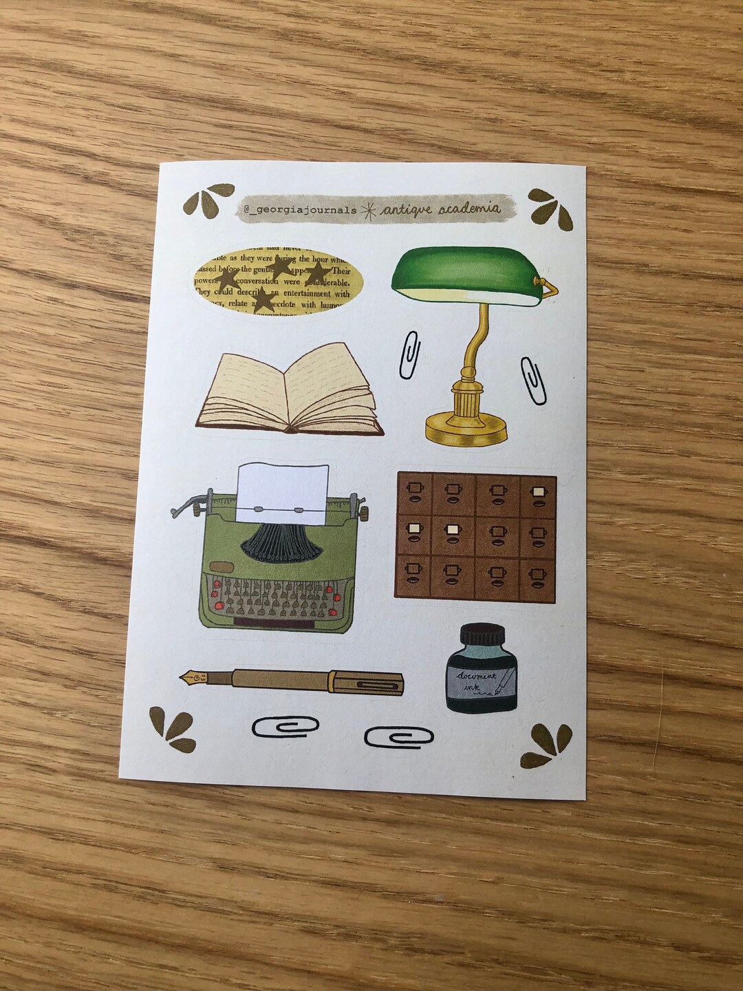 Antique Academia Sticker Sheet, Journal Stickers, Planner Stickers ...