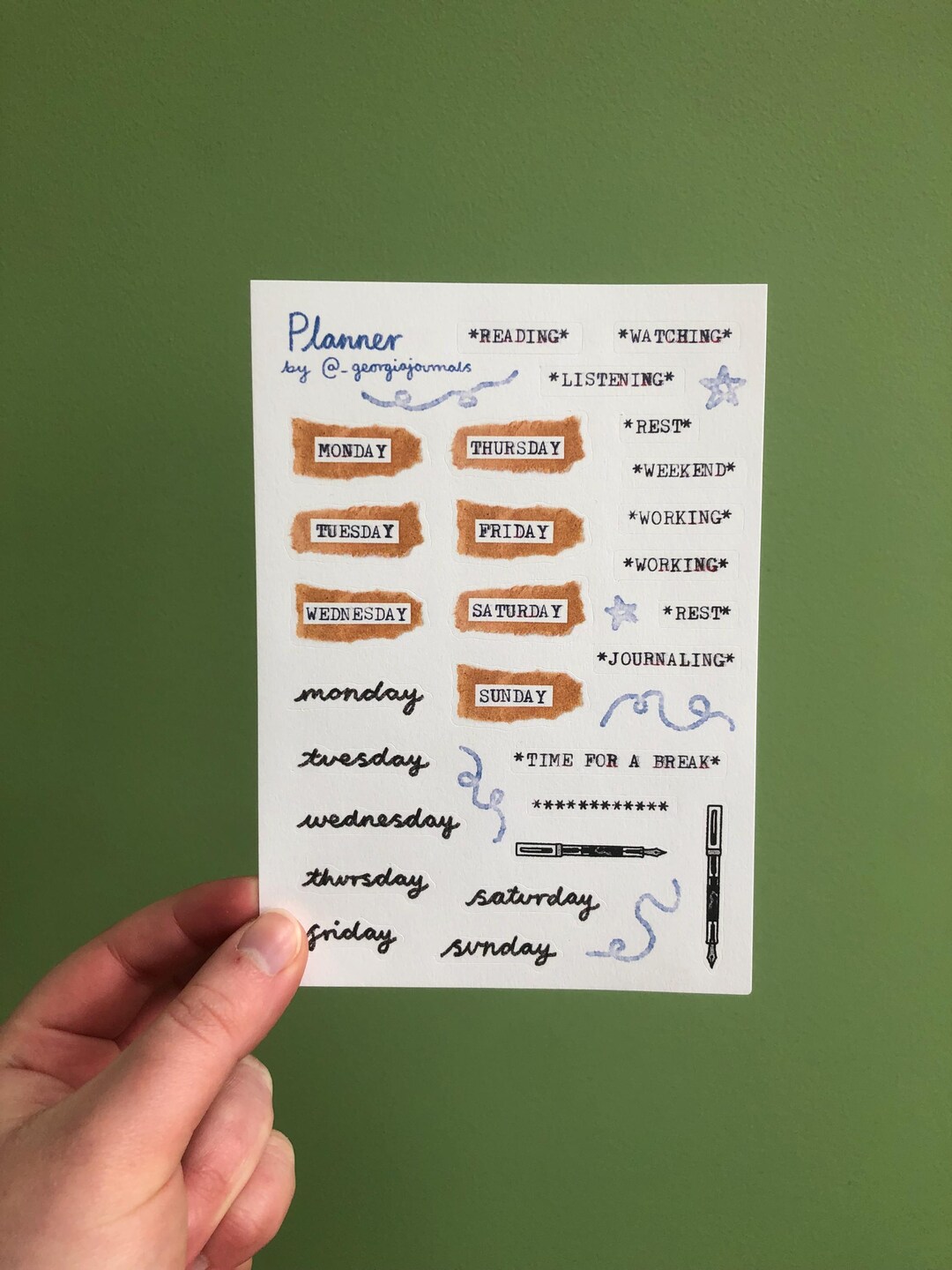 Planner Sticker Sheet, Stickers for Planning, Days of the Week Sticker ...