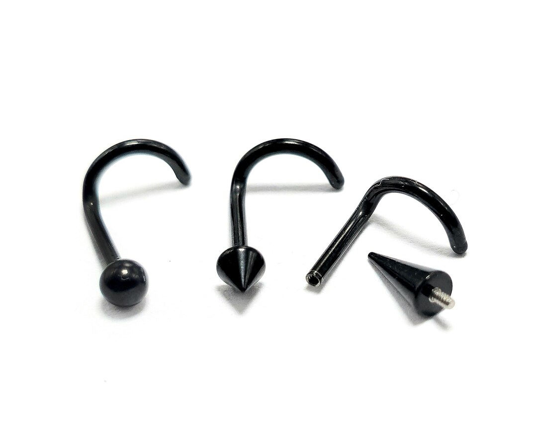 Black Titanium Nostril Screw: 18G Internally Threaded Nose Piercing - Etsy