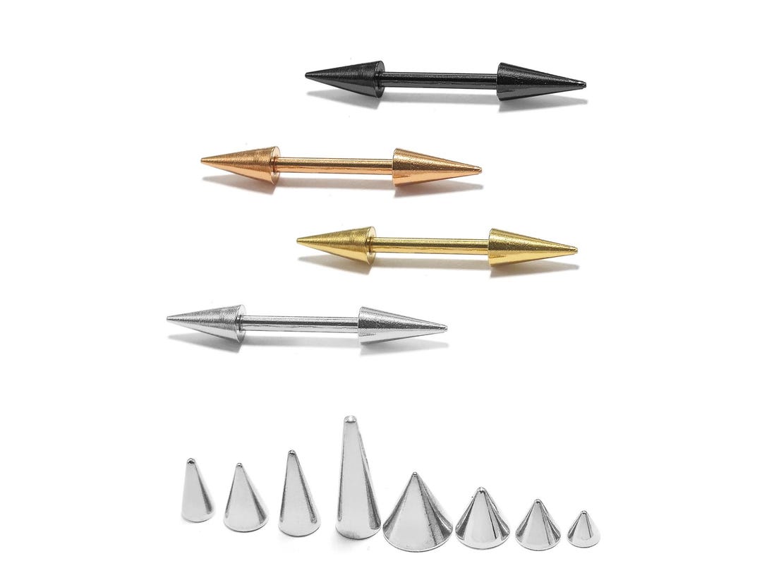 Titanium Cone Spike Nose Bridge Barbell: 14g 16g 18g Body Piercing ...