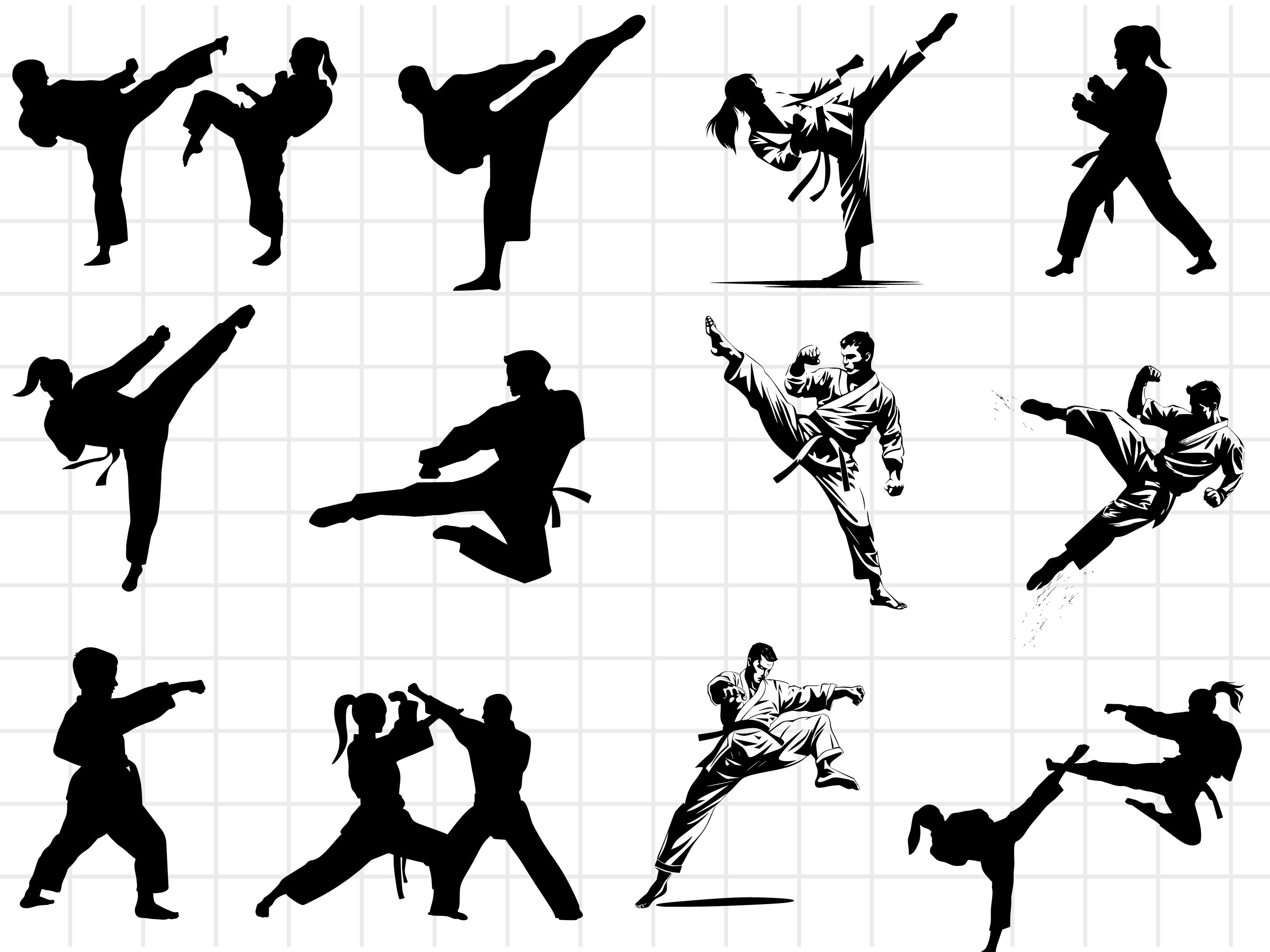Taekwondo SVG Bundle, Taekwondo Icon Svg, Martial Arts Svg, Taekwondo ...