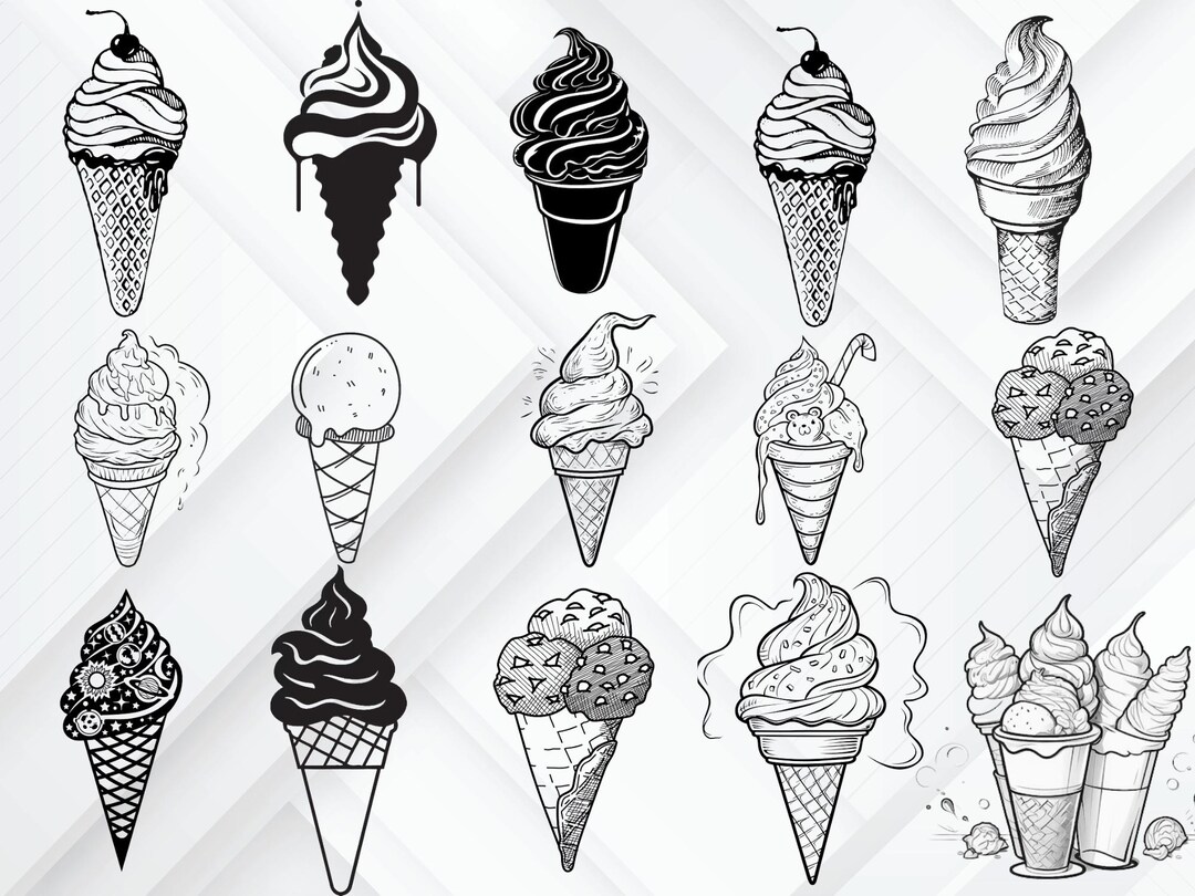 Ice Cream Svg, Ice Cream Svg Bundles, Cone Svg Bundles, Cream Clipart ...