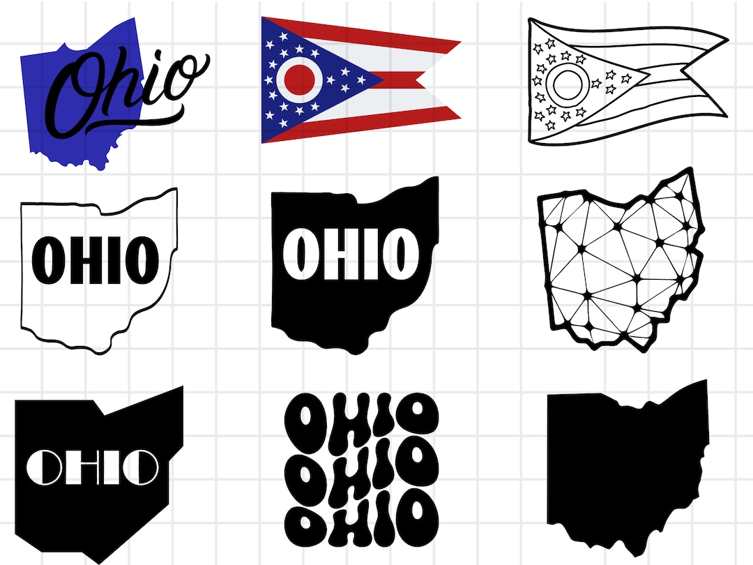 Ohio State SVG Bundle, Ohio Clipart, Ohio Outline, Ohio PNG, Ohio ...