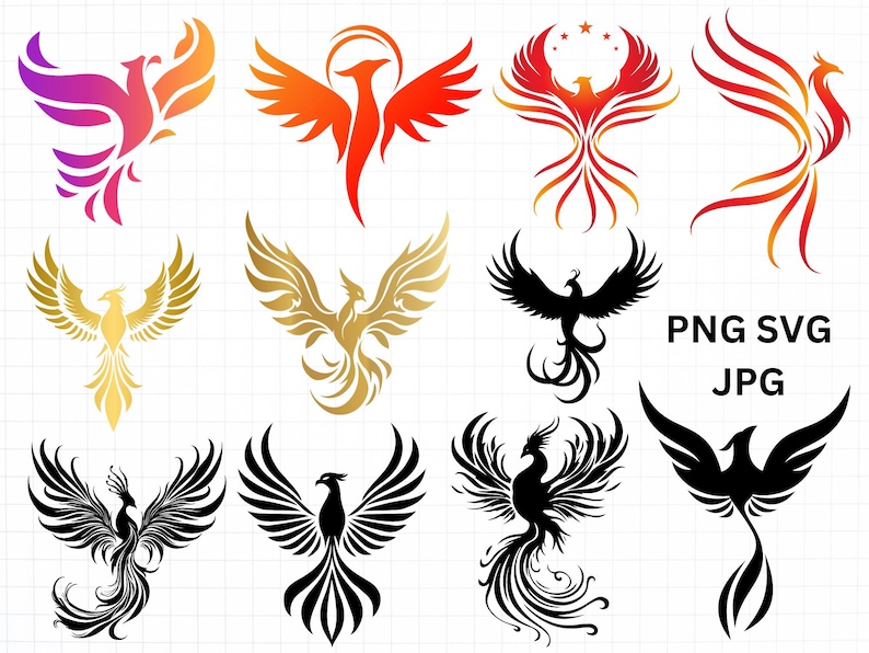 Phoenix SVG Bundle, Phoenix Clipart ,phoenix SVG Cut Files for Cricut ...