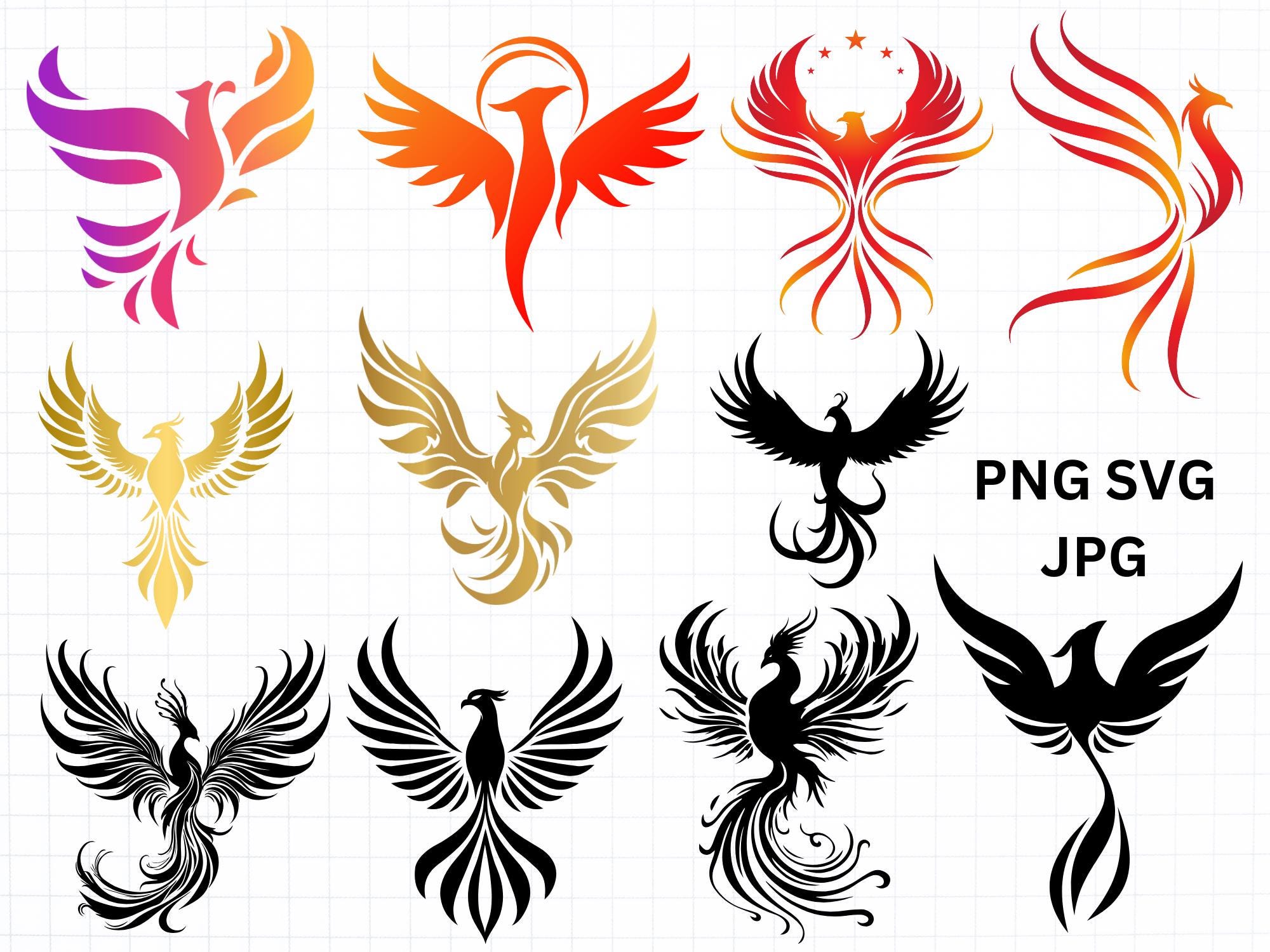 Phoenix SVG Bundle, Phoenix Clipart ,phoenix SVG Cut Files for Cricut ...