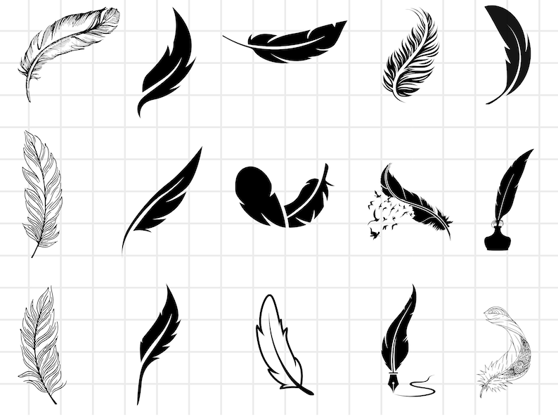 Feather Svg Bundle, Feather Birds Svg, Dxf, Png, Jpg, Feathers ...