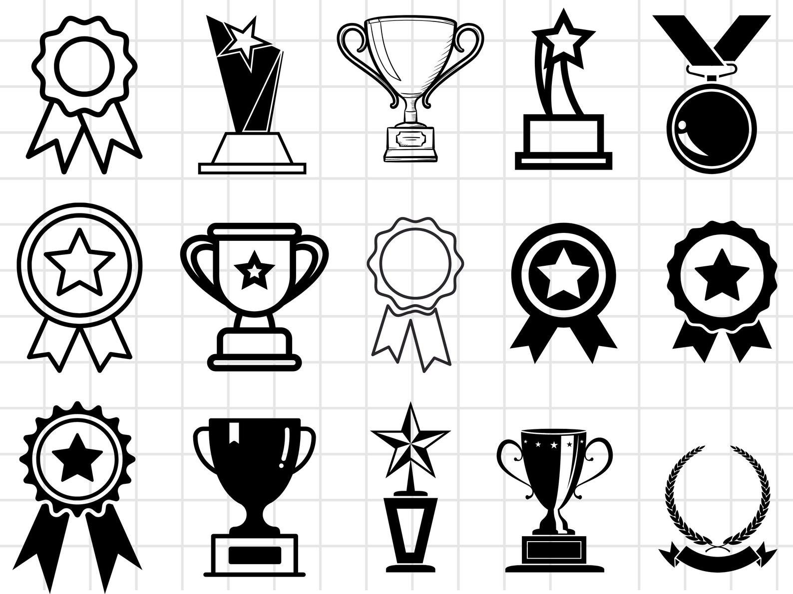 Award SVG, Trophy Svg, Award Ribbon Cricut, Gold Medal Svg, Trophies ...