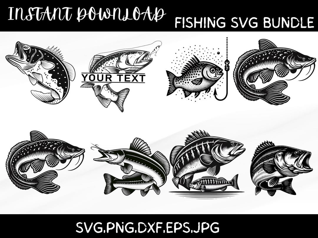 Bass Fishing Svg, Fishing Svg Bundles, Fishing Svg Cut Files, Fishing ...