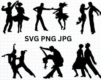 Dancing Couple Svg Bundle, Couple Cut File, Couple Silhouettes, Dance ...