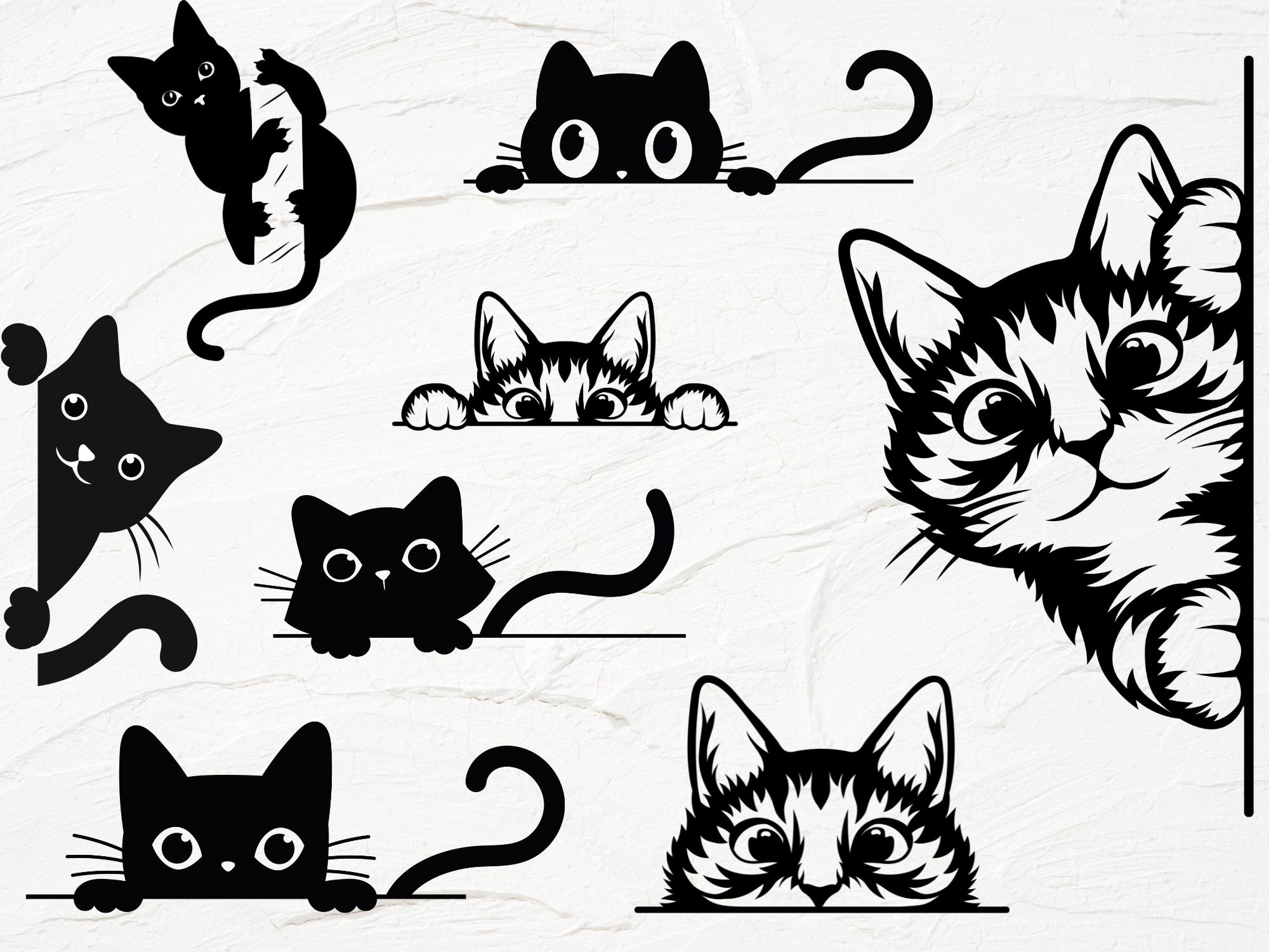 PEEKING CAT SVG, Peeking Cat Clipart, Peeking Cat Svg Files for Cricut ...