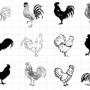 Rooster SVG Bundle, Chicken Svg, Rooster Clipart, Rooster Cut Files ...
