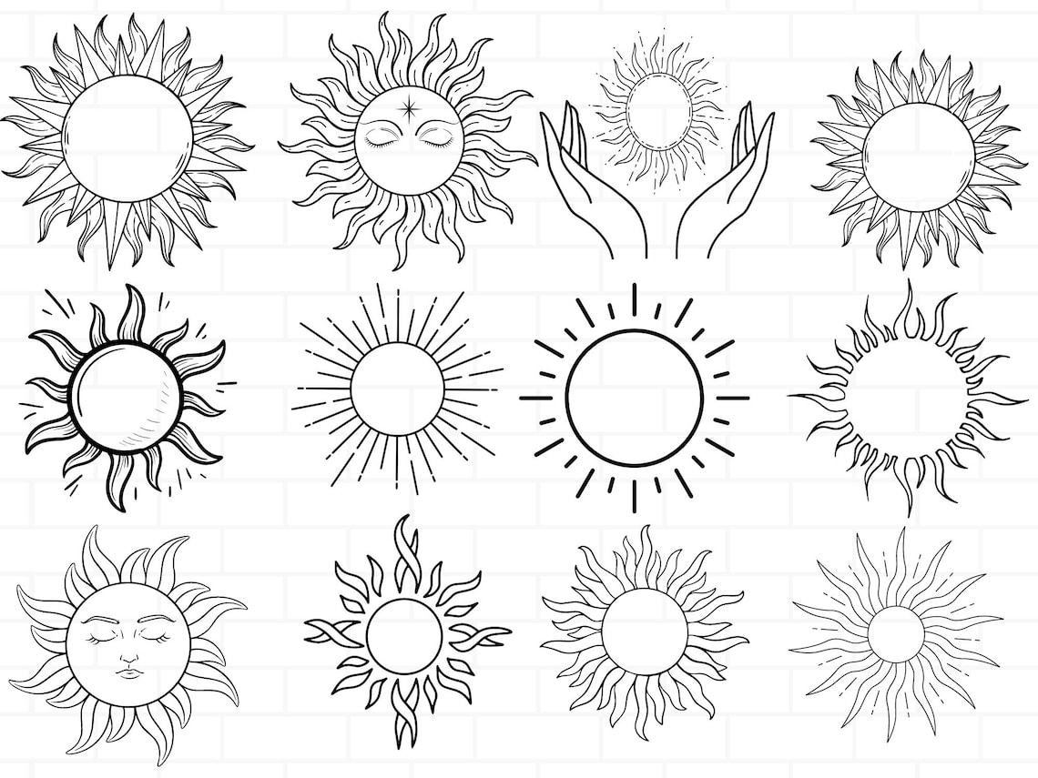 Sun Svg, Sunrise Svg Bundle, Sun Clipart, Half Sun Svg, Summer Sun Svg ...