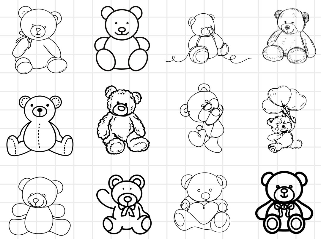 Teddy Bear Svg Bundle, Teddy Bear Png Clipart,teddy Bear Head Cricut ...