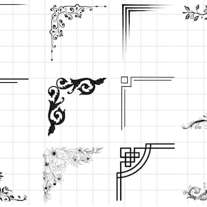 Corner Svg Bundle, Corner Svg, Floral Corner Svg Files, Decorative Page ...
