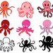 Octopus Svg Png, Underwater Svg, Sea Life Svg, Ocean Svg, Octopus ...