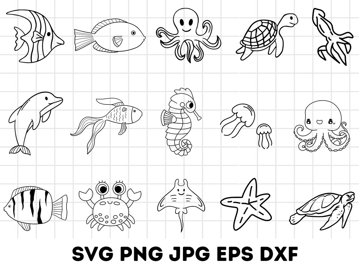 Sea Animals SVG Bundle, Ocean Animals Svg, Sea Life Svg File Horse ...