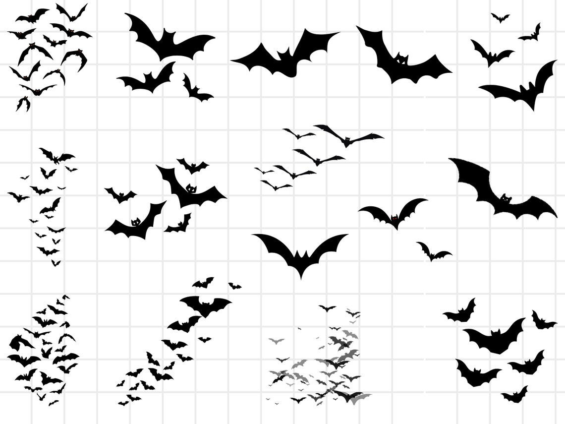 Bat SVG Bundle, Bat PNG Bundle, Bat Clipart, Bat Silhouette, Halloween ...