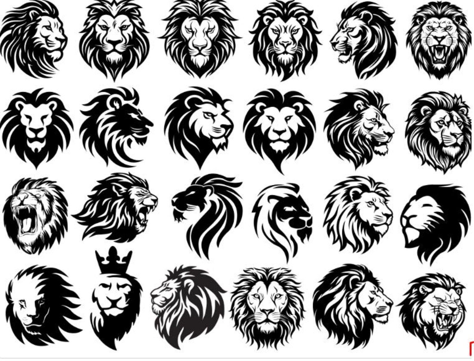 Lion Head SVG Bundle , Cute Lion Face Head Clipart Bundle ,lion Head ...