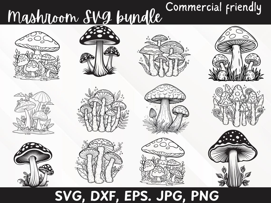Mushroom Svg, Mushroom Svg Bundles, Mystical Mushroom Svg Bundles ...
