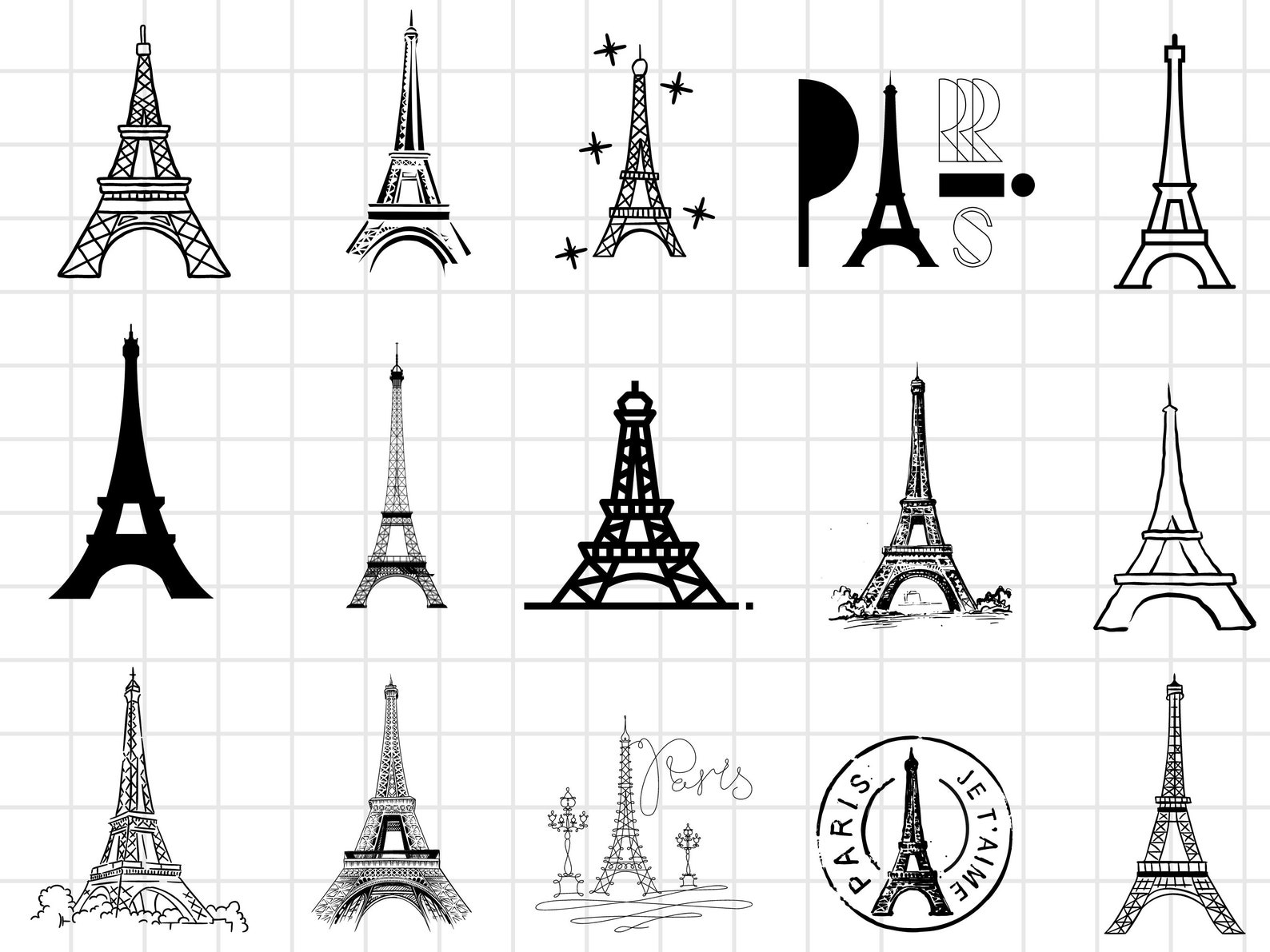Eiffel Tower SVG, Paris SVG, Landmark SVG, Travel Svg, Eiffel Tower ...