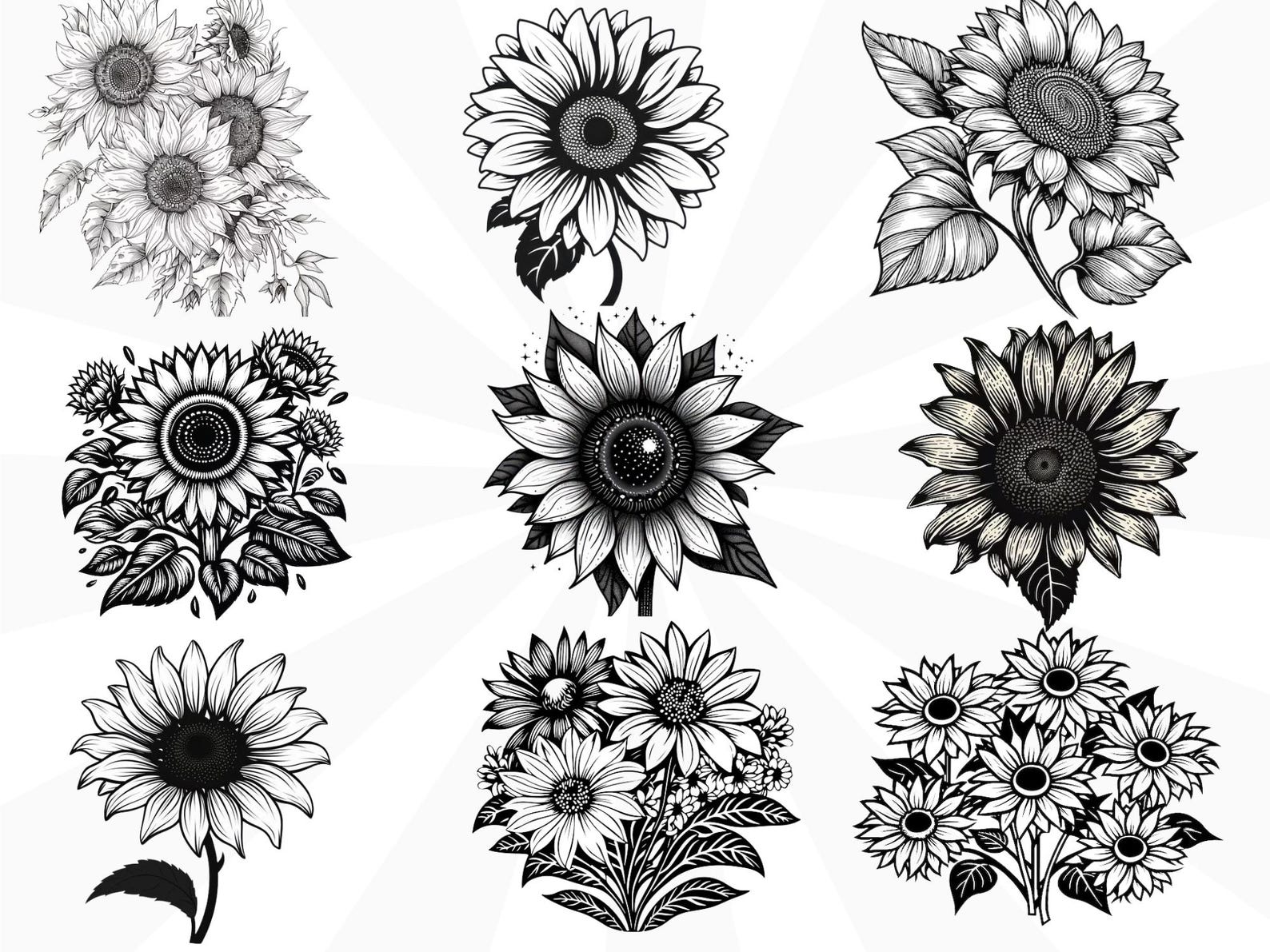 Sunflower Svg Bundles, Sunflower Circuit Cut Svg Bundle, Sunflower ...