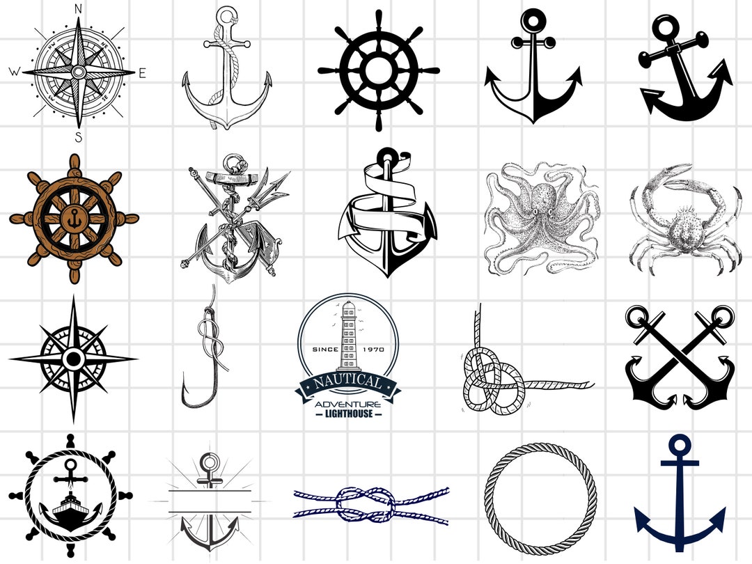 Nautical SVG Bundle, Nautical PNG Bundle, Nautical Clipart, Sailling ...