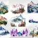 Water Color Mountain Svg Bundles, Mountain Svg Bundles, Mountain ...