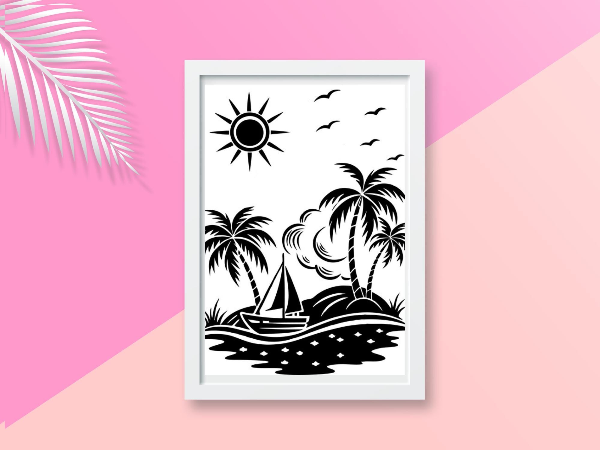 Tropical Beach Scenes SVG Bundles, Island Svg Bundles, Palm Tree Svg ...