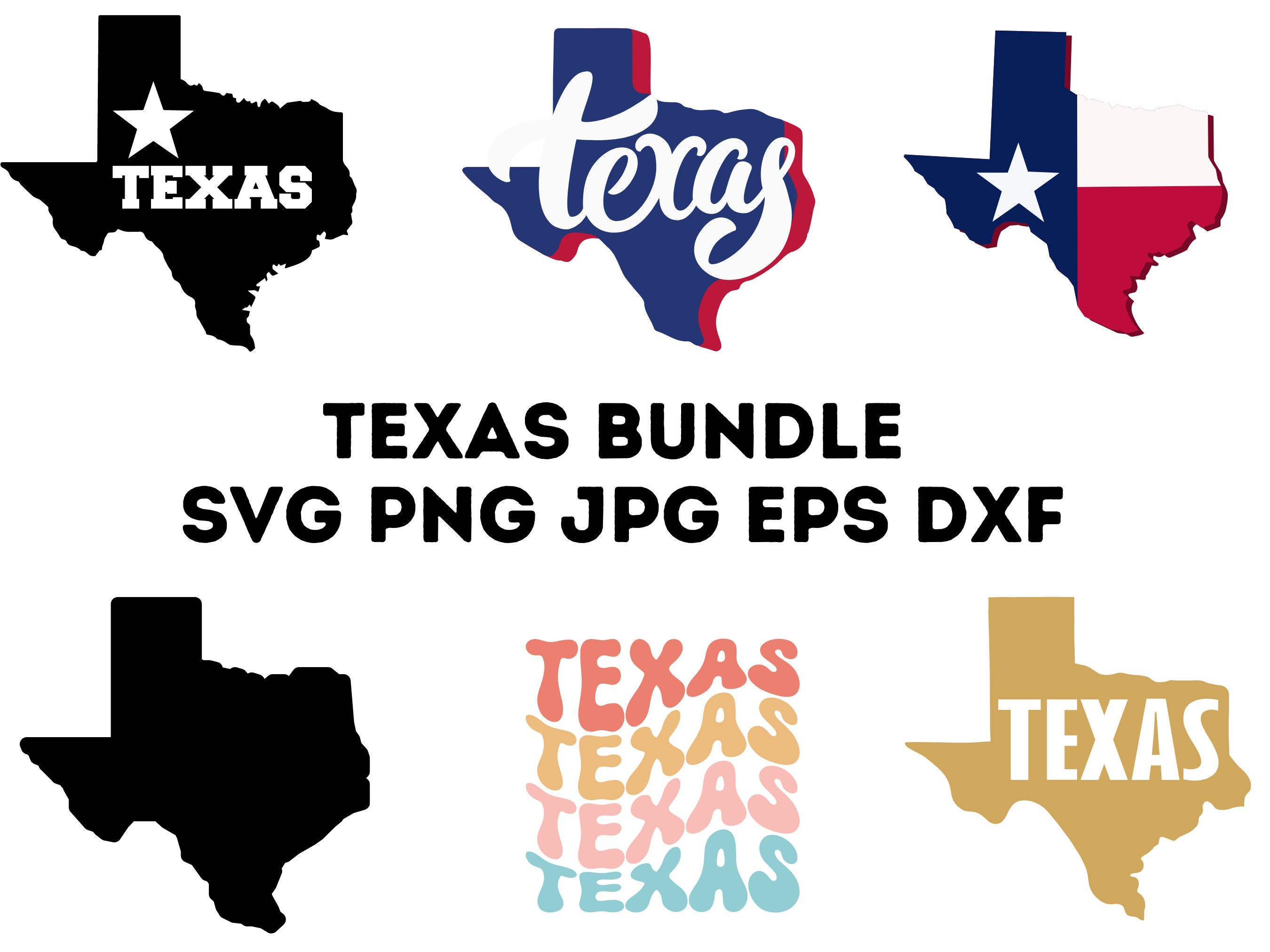 Texas State SVG Bundle, Texas State Svg, Texas Outline Svg, Texas Svg ...