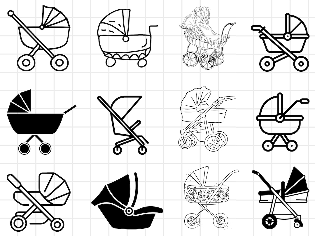 Baby Stroller SVG Bundle, Baby Stroller Dxf, Baby Stroller Png, Baby ...