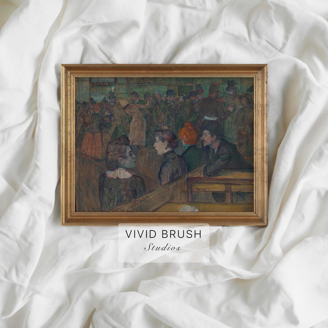 Vintage Parisian Dance Hall Art Print, Moulin De La Galette Painting ...