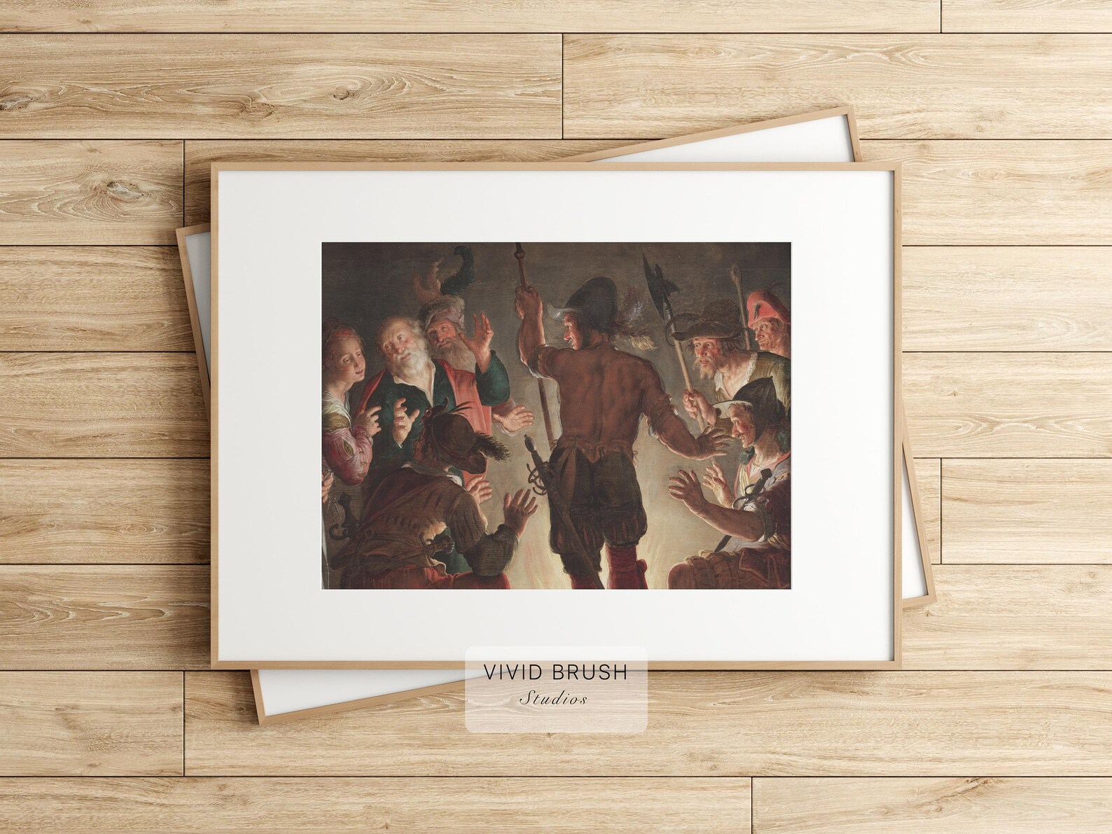 Antique Renaissance Scene, Classic Original Vintage Art Print ...